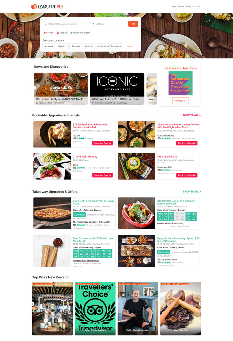 Restaurant Hub - Eveve Restaurant Booking Systems New Zealand